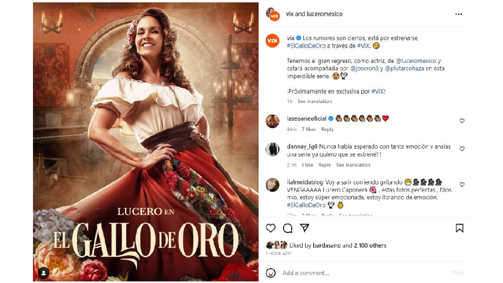 Lucero en El Gallo de Oro: la actriz revela la primera foto de la serie ...
