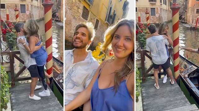 Daniel Arenas carga a Daniella Álvarez para disfrutar de un romántico paseo en góndola | Shows ...