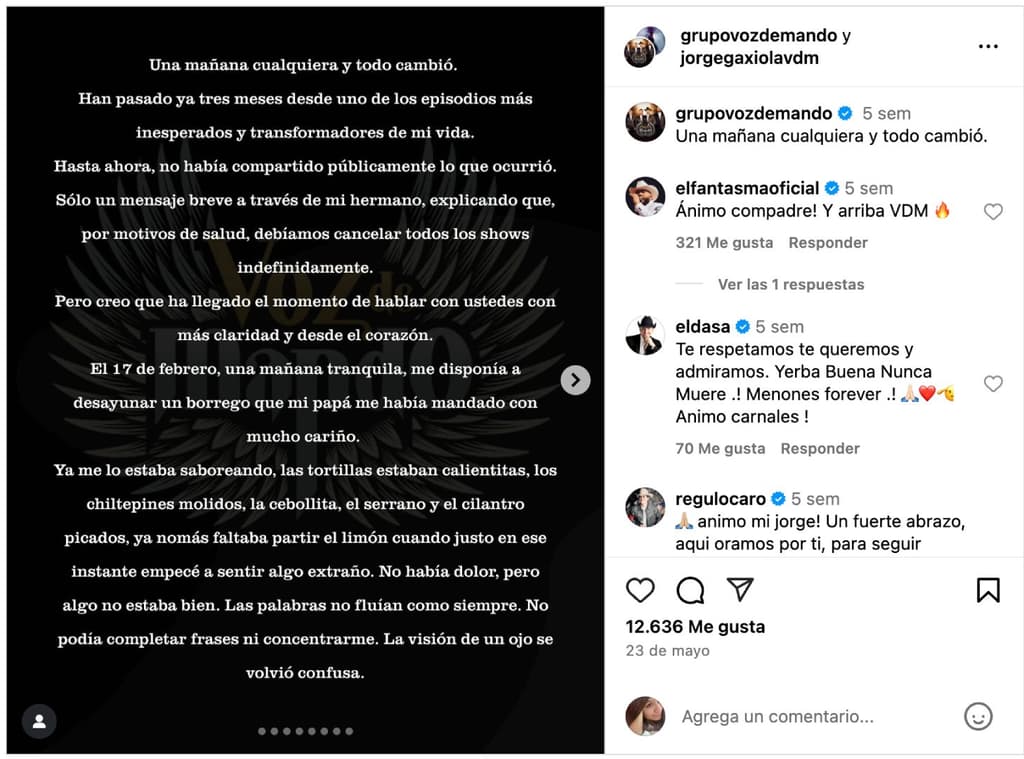 Así luce hoy Jorge Gaxiola, vocalista de Voz de Mando, tras sufrir un ...