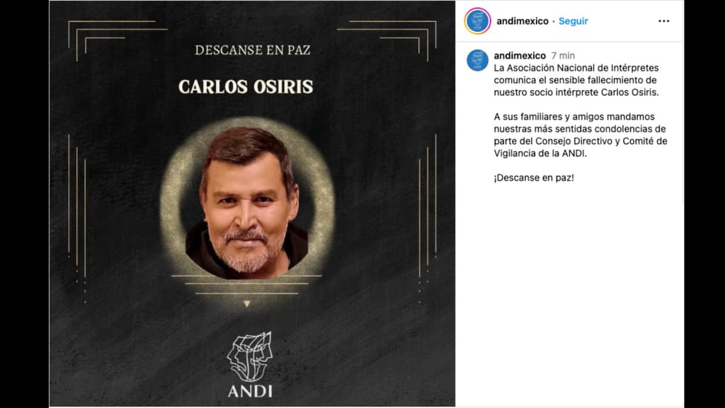 Carlos Osiris: Muere actor conocido por aparecer en las telenovelas ...