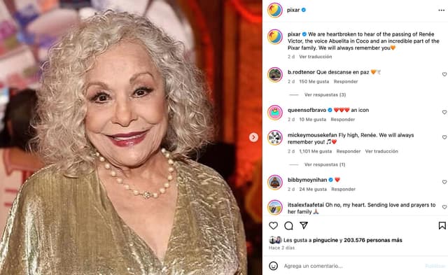 Muere la voz de “Abuelita Elena” de la película ‘Coco’; tras una dura ...