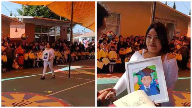 Mamá asiste a la graduación de kinder de su hijo fallecido y lleva su ... Mamá asiste a la graduación de kinder de su hijo fallecido y lleva su ...