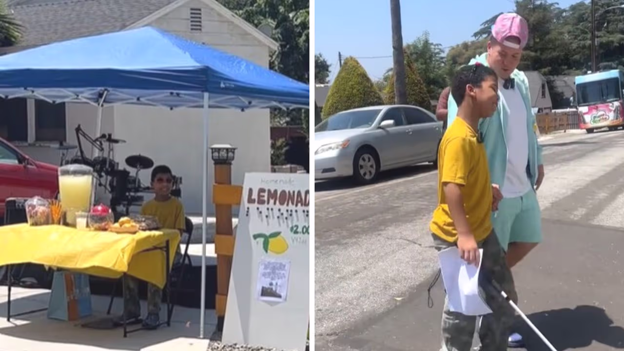 Niño invidente vende limonada para ver el mundo y tiktoker lo ayuda con ...