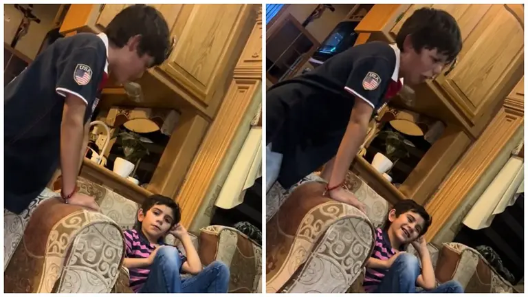 Niño regaña a su hermano menor por no ser más independiente y el video ...