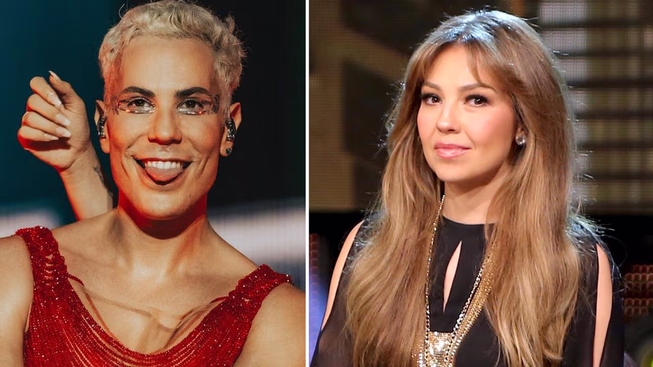 Christian Chávez le 'copió' el outfit a Thalía: usó un 'bustier' que la ...