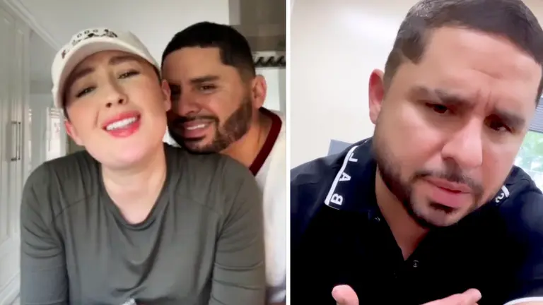 Kenia se molesta con Larry Hernández porque le agarró la panza en pleno 'live': "Tengo como piel ...